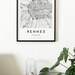 RENNES France Map Print Map of Rennes Digital Wall Art - Etsy