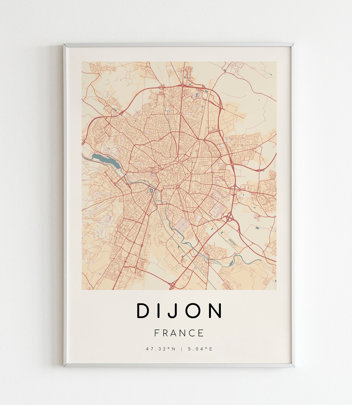 DIJON France Map Print | Map of Dijon | Digital Wall Art | Dijon City ...