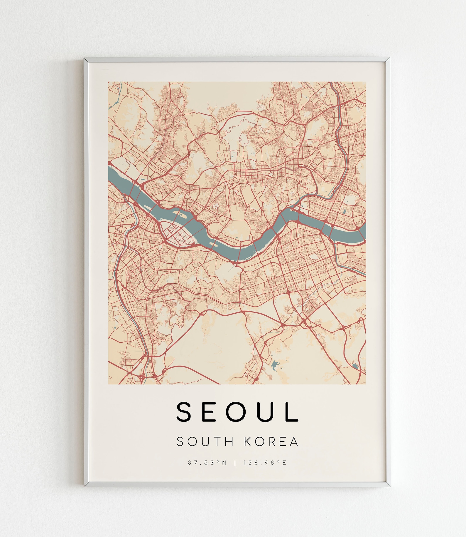 SEOUL South Korea Map Print Map of Seoul Digital Wall Art Seoul City ...