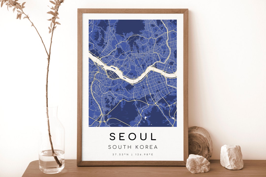 SEOUL South Korea Map Print | Map of Seoul | Digital Wall Art | Seoul ...