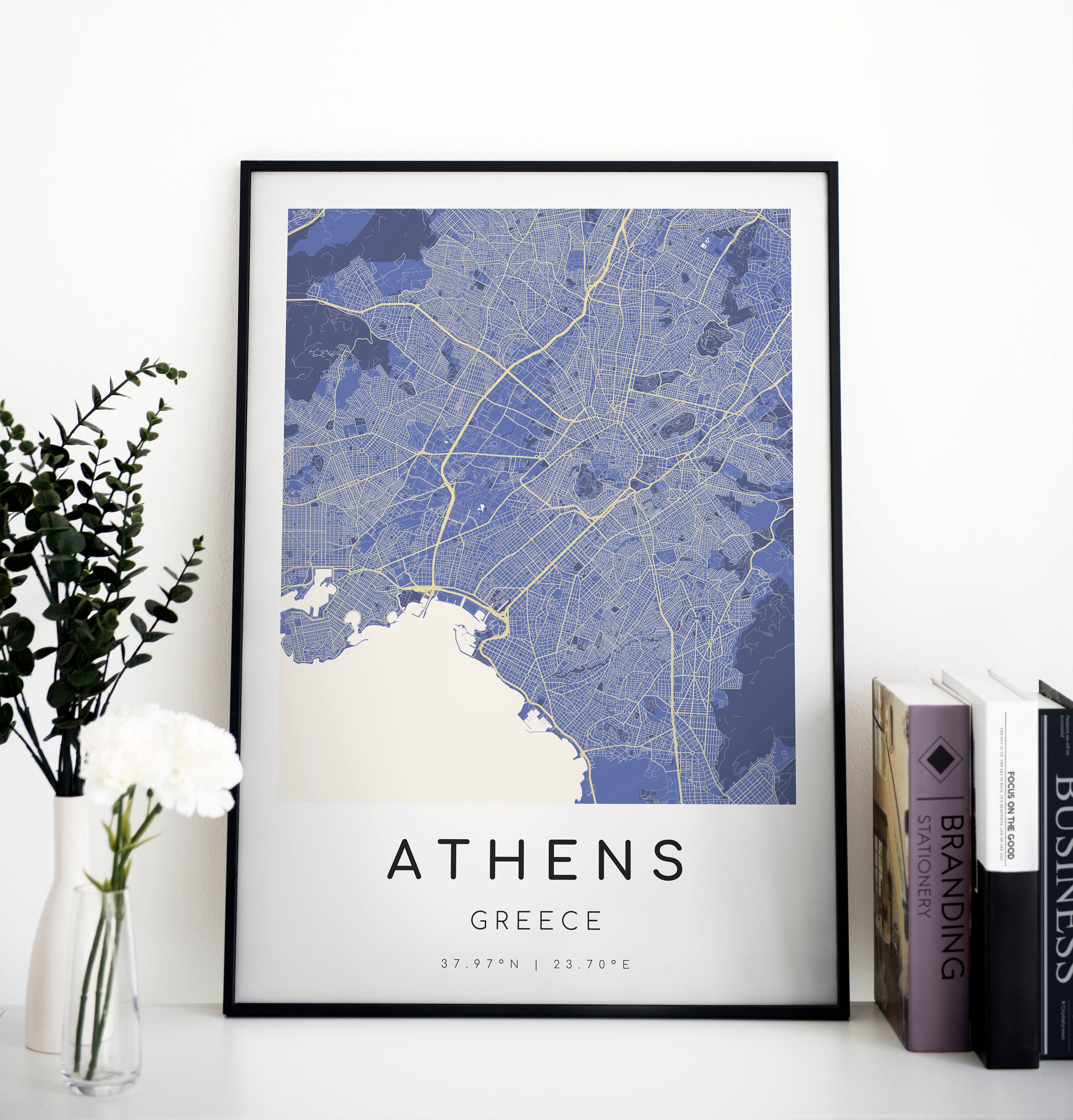 ATHENS Greece Map Print Map of Athens Digital Wall Art - Etsy