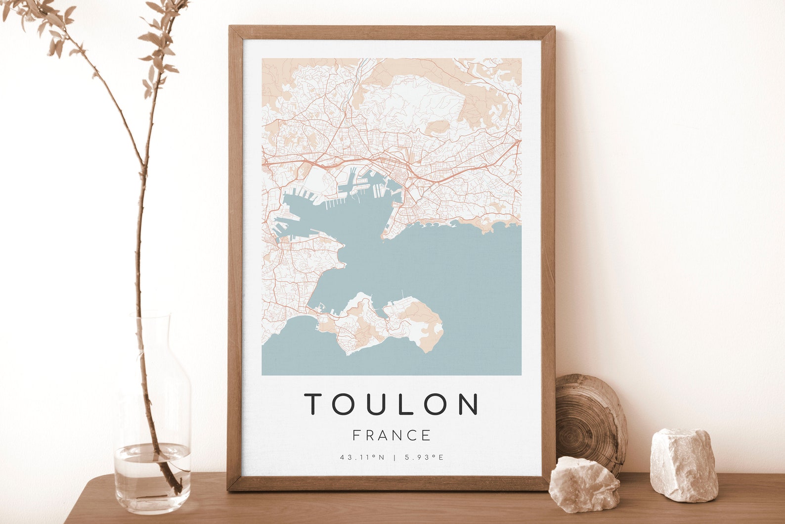 TOULON France Map Print | Map of Toulon | Digital Wall Art | Toulon ...