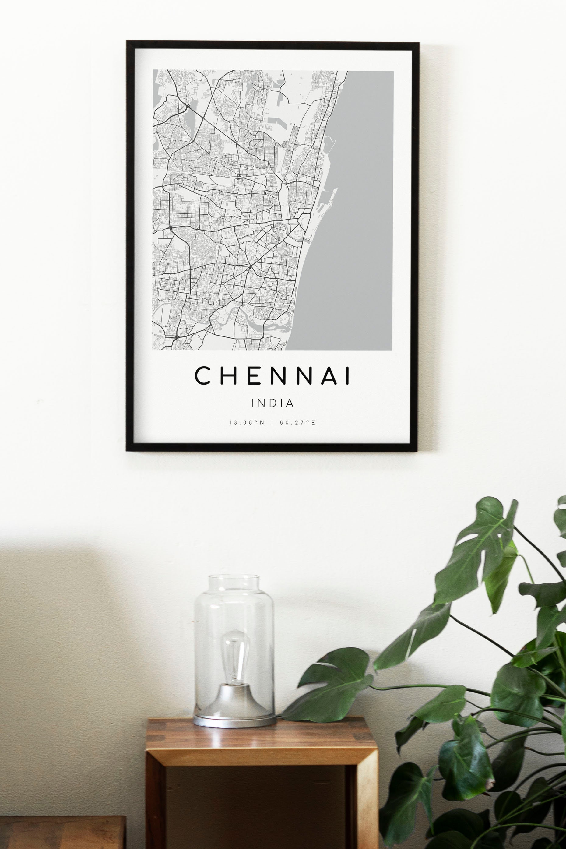 CHENNAI India Map Print Map of Chennai Digital Wall Art Chennai City ...