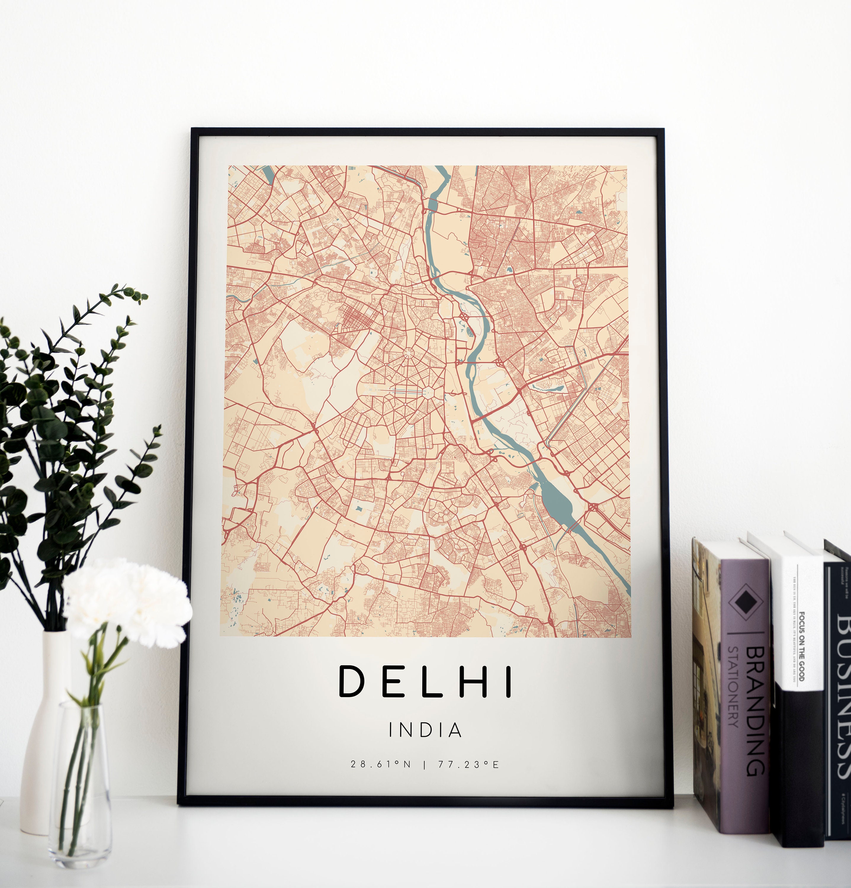 DELHI India Map Print Map of Delhi Digital Wall Art Delhi City Map ...