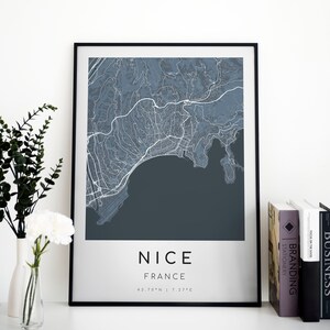 NICE France Map Print | Map of Nice | Digital Wall Art | Nice City Map ...