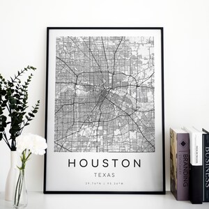 HOUSTON Texas Map Print | Map of Houston | Digital Wall Art | Houston ...