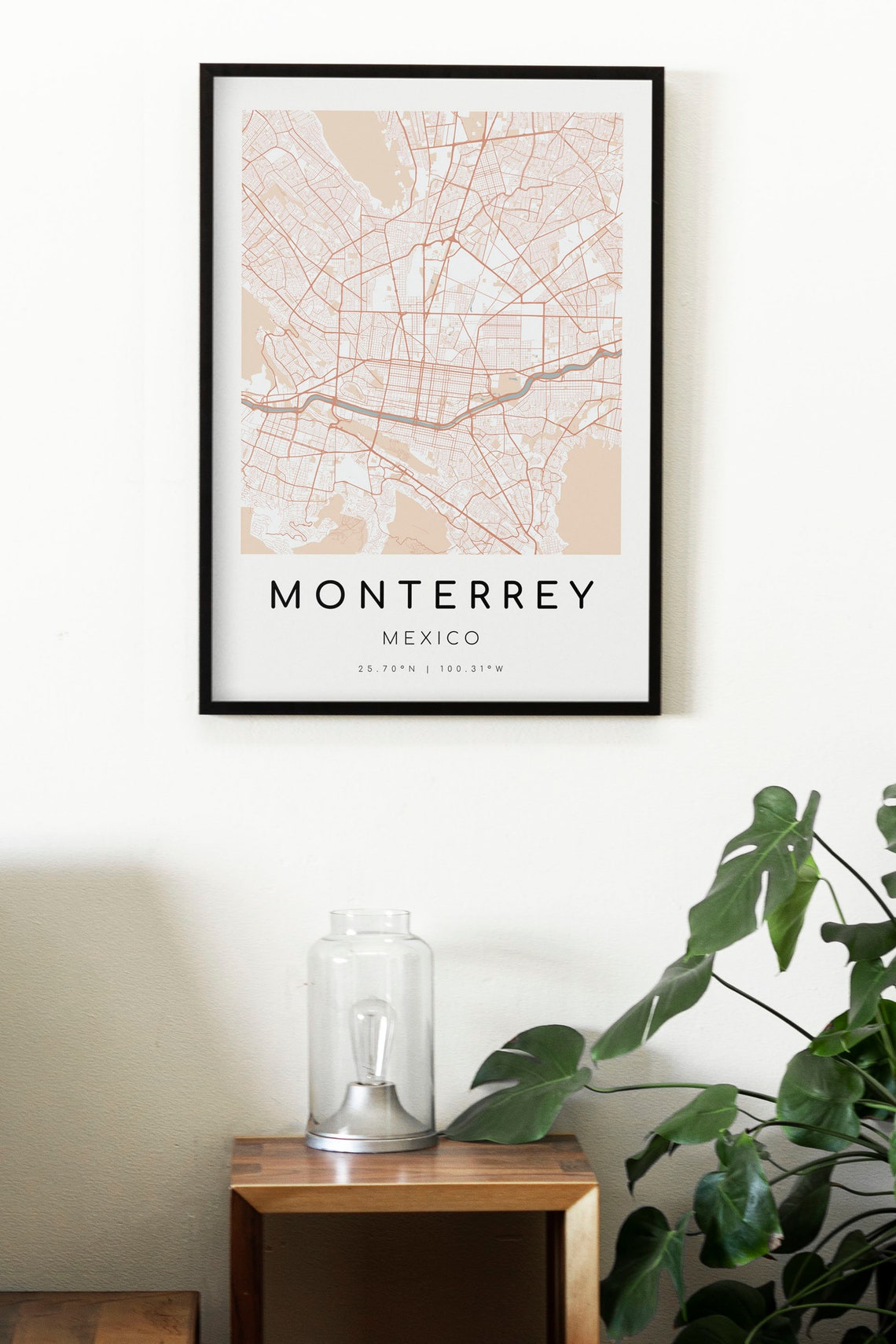 MONTERREY Mexico Map Print Map of Monterrey Digital Wall Art Monterrey ...