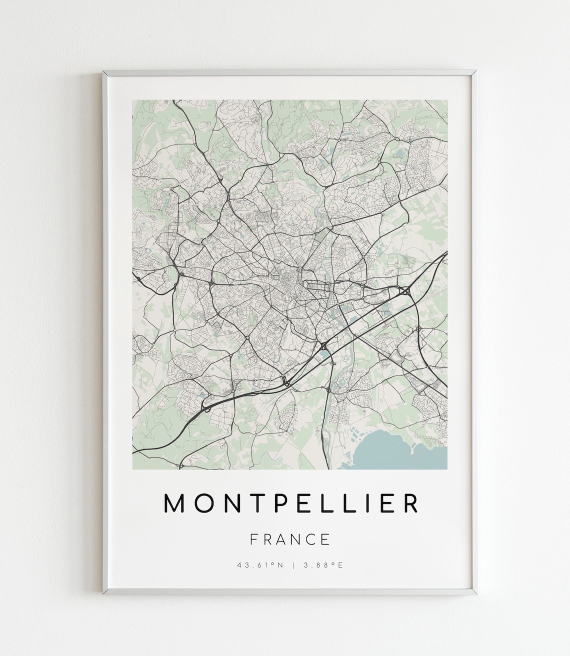 MONTPELLIER France Map Print Map of Montpellier Digital Wall Art ...