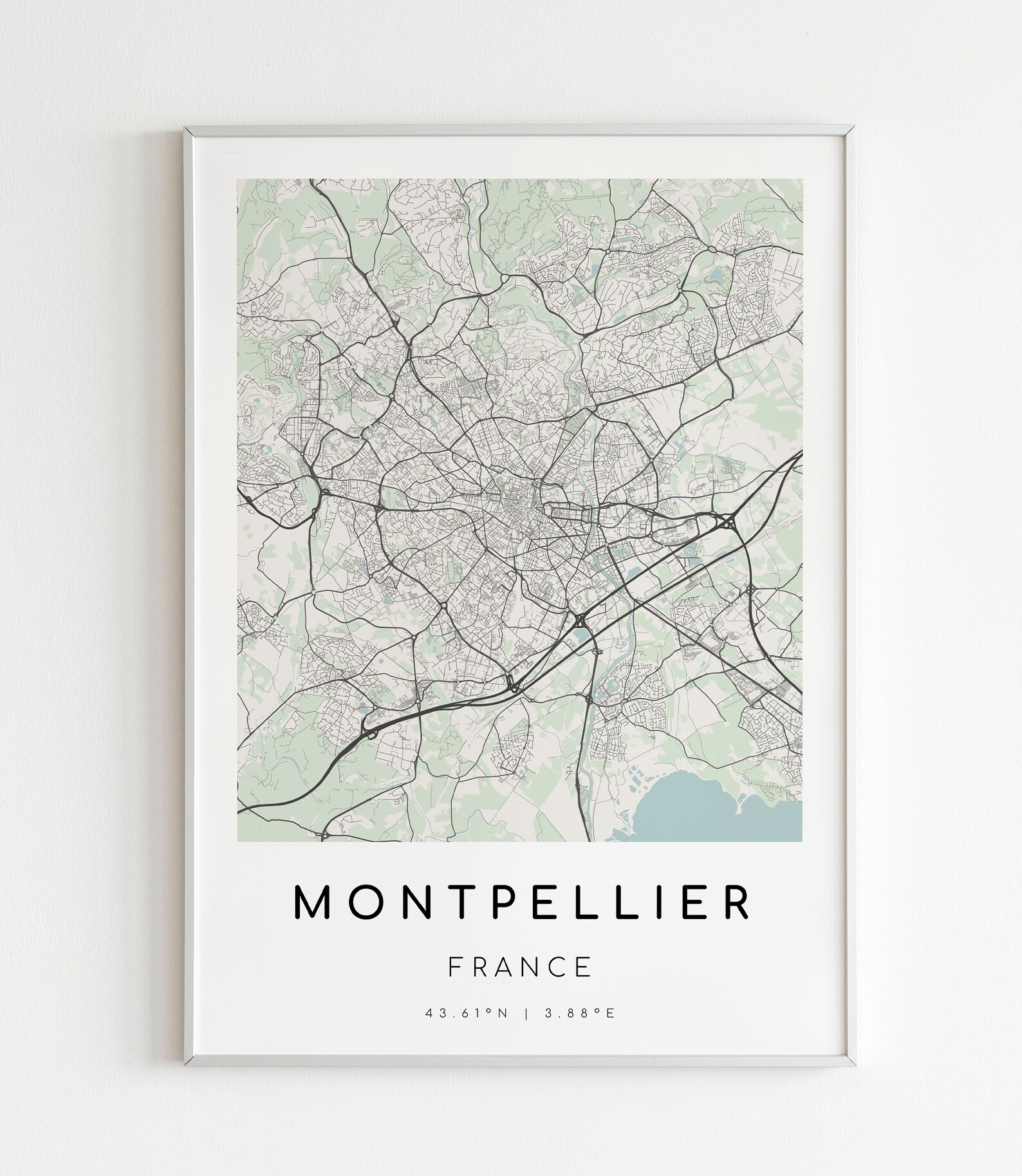 MONTPELLIER France Map Print Map of Montpellier Digital Wall Art ...