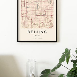 BEIJING China Map Print | Map of Beijing | Digital Wall Art | Beijing ...