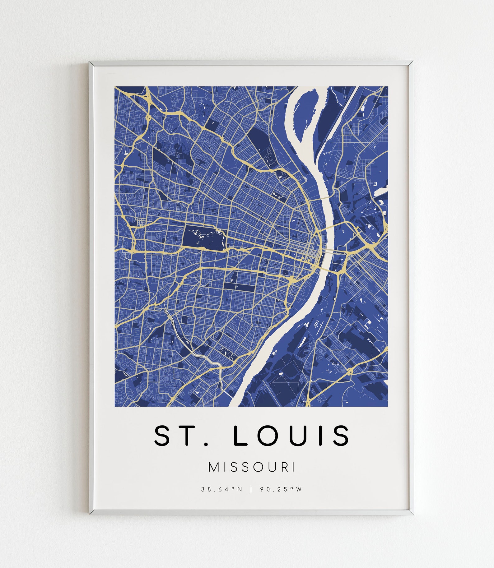 ST. LOUIS Missouri Map Print | Map of St. Louis | Digital Wall Art | St ...