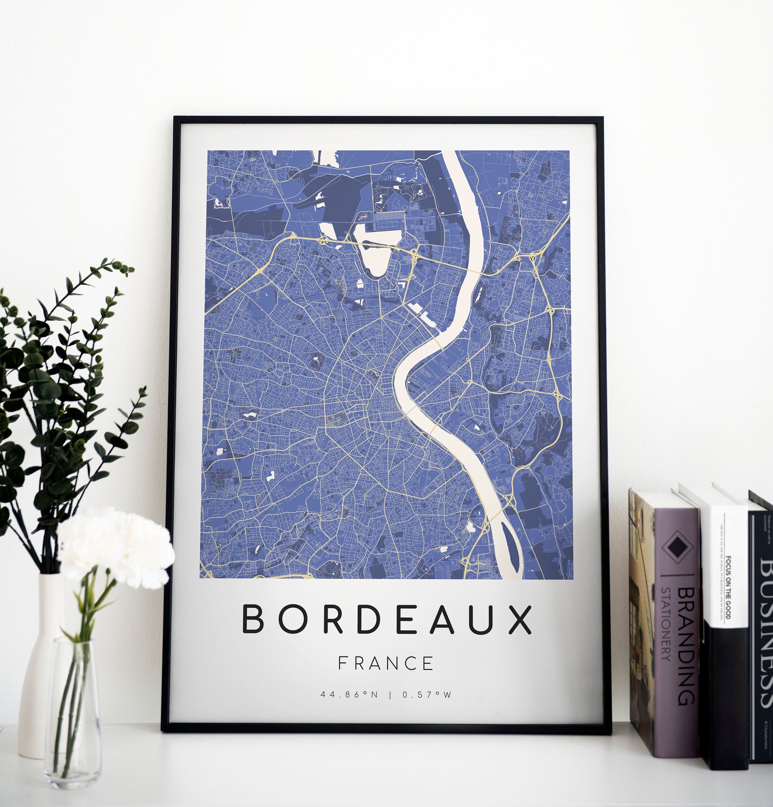 BORDEAUX France Map Print | Map of Bordeaux | Digital Wall Art ...