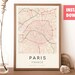 PARIS France Map Print Map of Paris Digital Wall Art Paris City Map ...