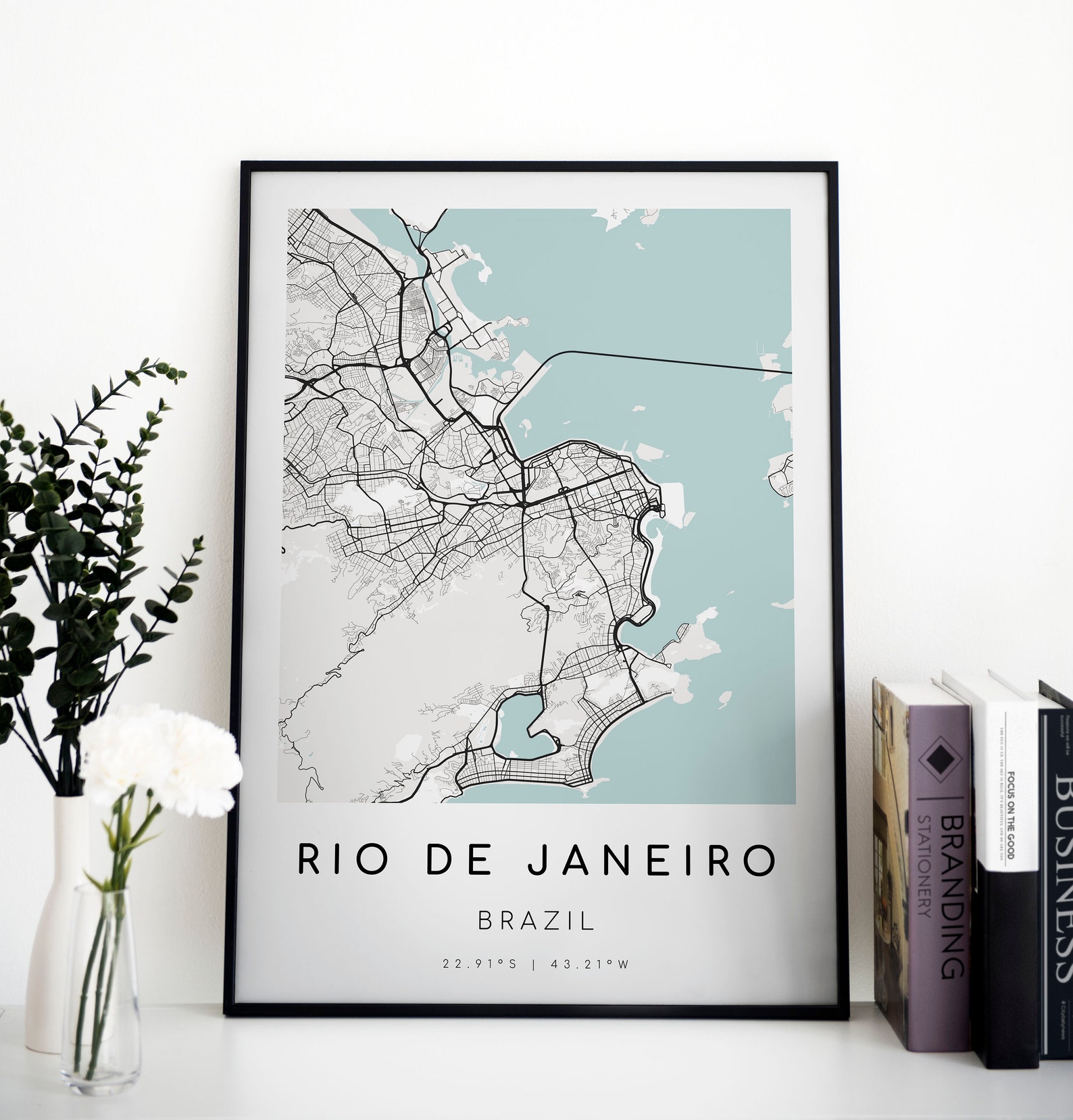RIO DE JANEIRO Brazil Map Print | Map of Rio De Janeiro | Rio De ...