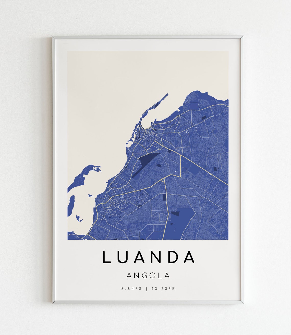 LUANDA Angola Map Print Map of Luanda Digital Wall Art Luanda City Map Poster Gift Map Modern ...