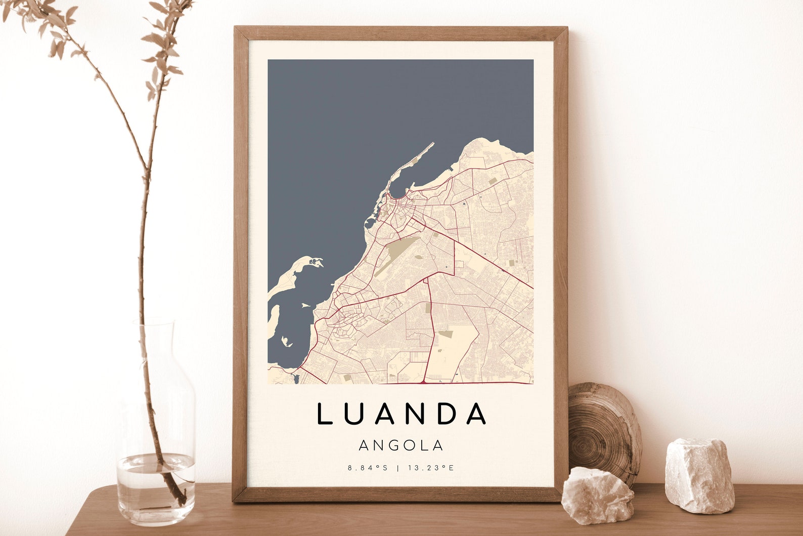 LUANDA Angola Map Print Map of Luanda Digital Wall Art Luanda City Map ...