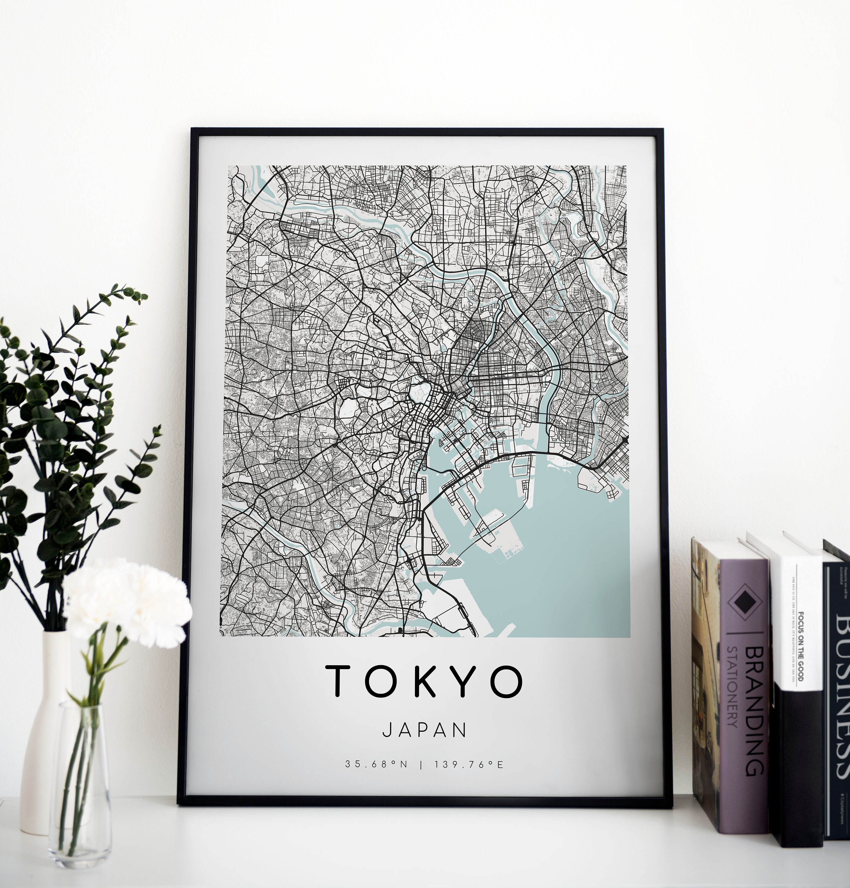 TOKYO Japan Map Print Map of Tokyo Digital Wall Art Tokyo City Map ...