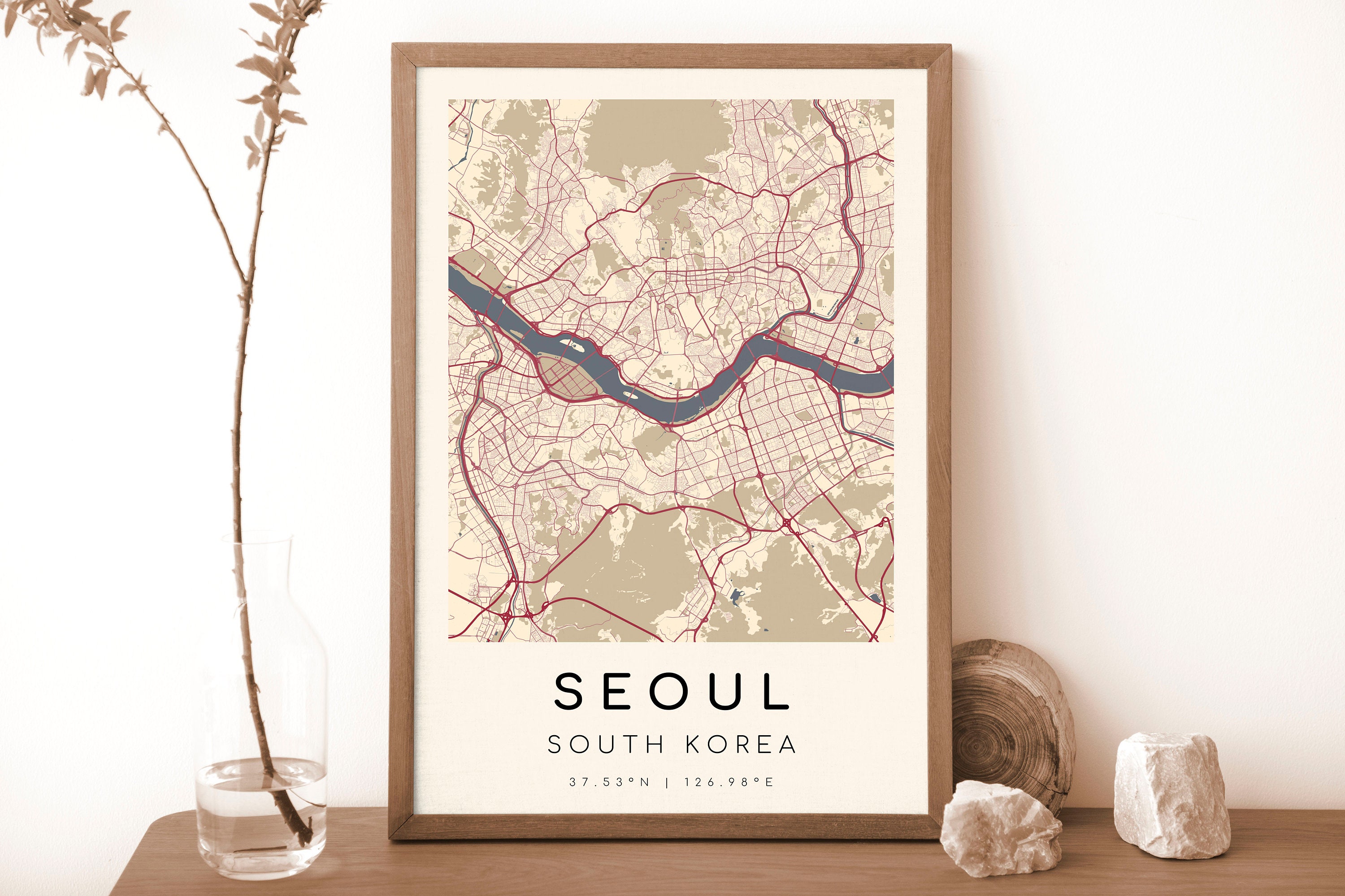 SEOUL South Korea Map Print | Map of Seoul | Digital Wall Art | Seoul ...