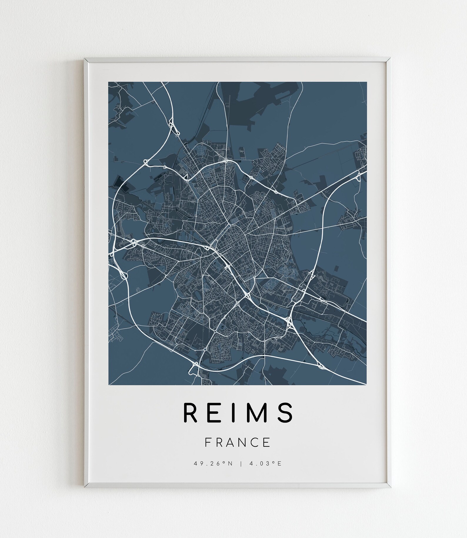 REIMS France Map Print | Map of Reims | Digital Wall Art | Reims City ...