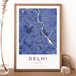 DELHI India Map Print | Map of Delhi | Digital Wall Art | Delhi City ...