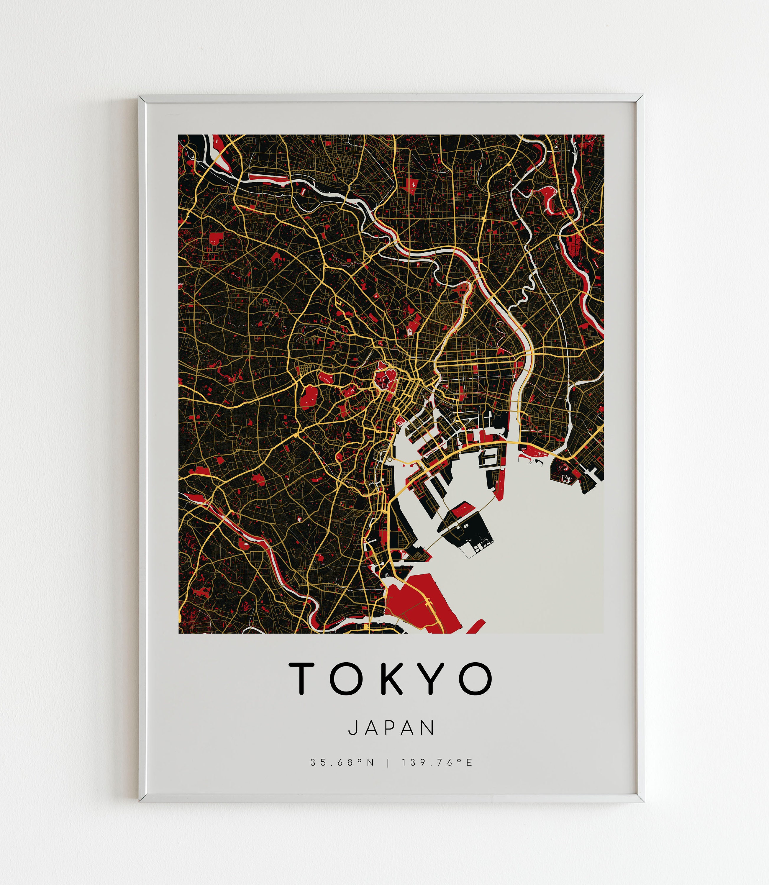 TOKYO Japan Map Print Map of Tokyo Digital Wall Art Tokyo City Map ...