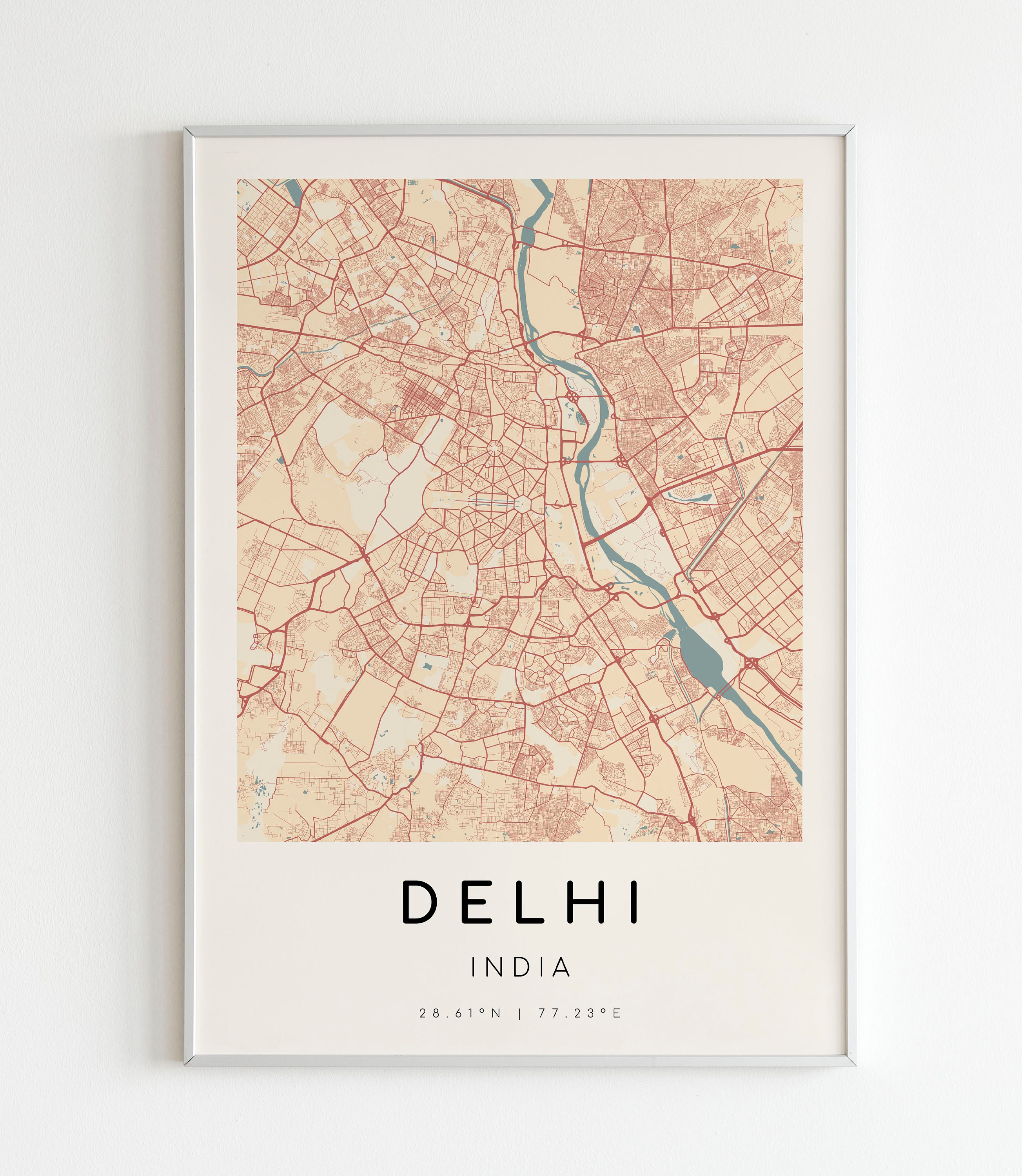 DELHI India Map Print Map of Delhi Digital Wall Art Delhi City Map ...