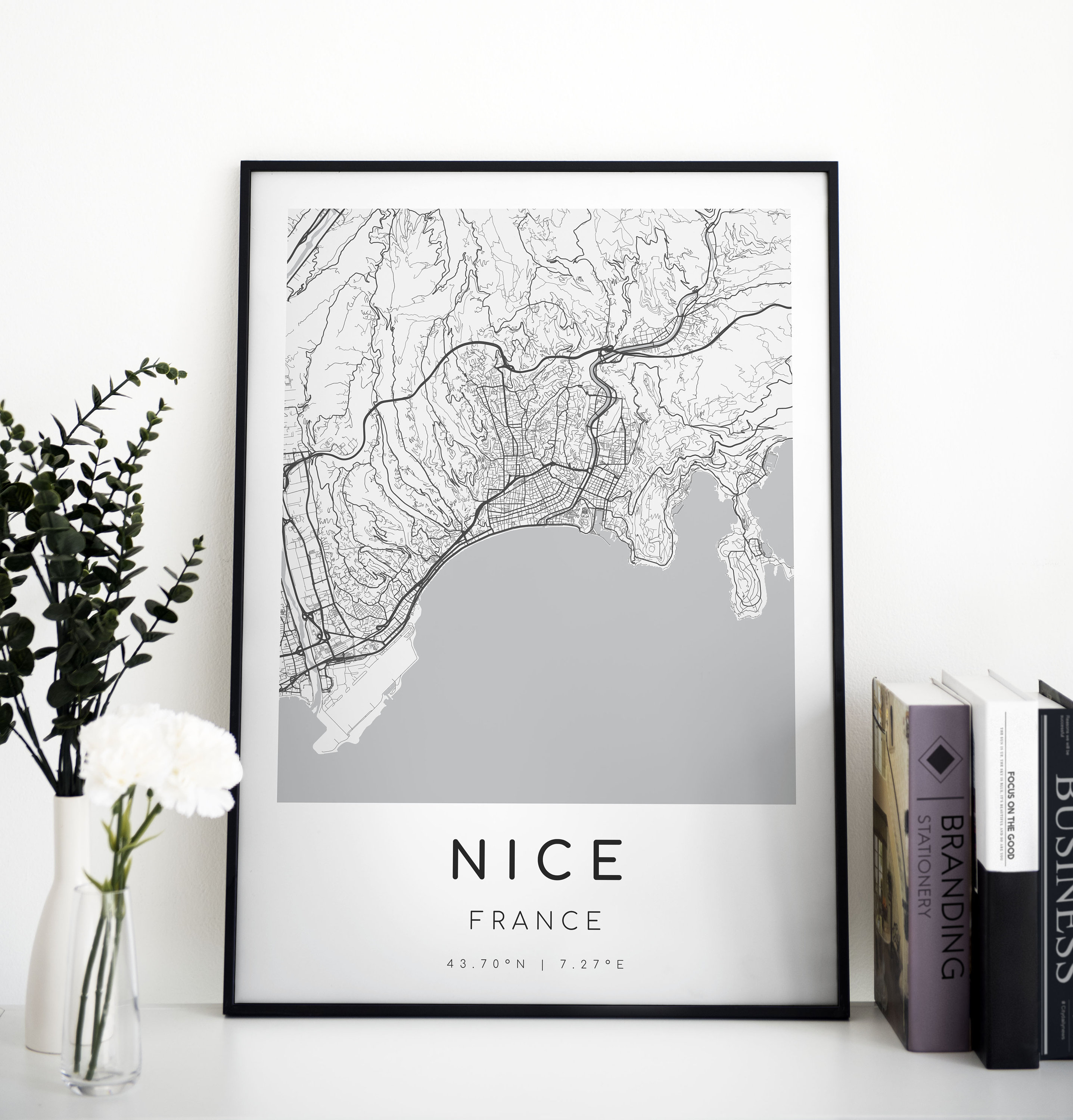 NICE France Map Print Map of Nice Digital Wall Art Nice City Map Poster ...