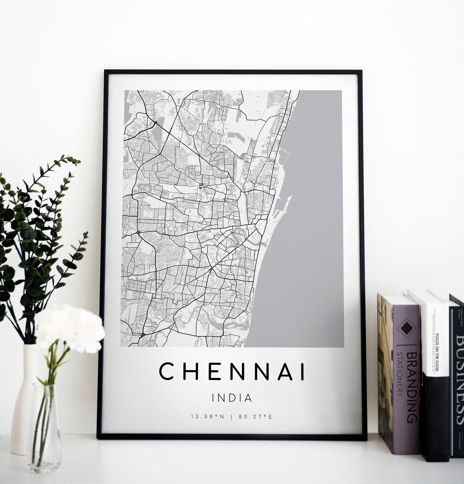 CHENNAI India Map Print | Map of Chennai | Digital Wall Art | Chennai ...
