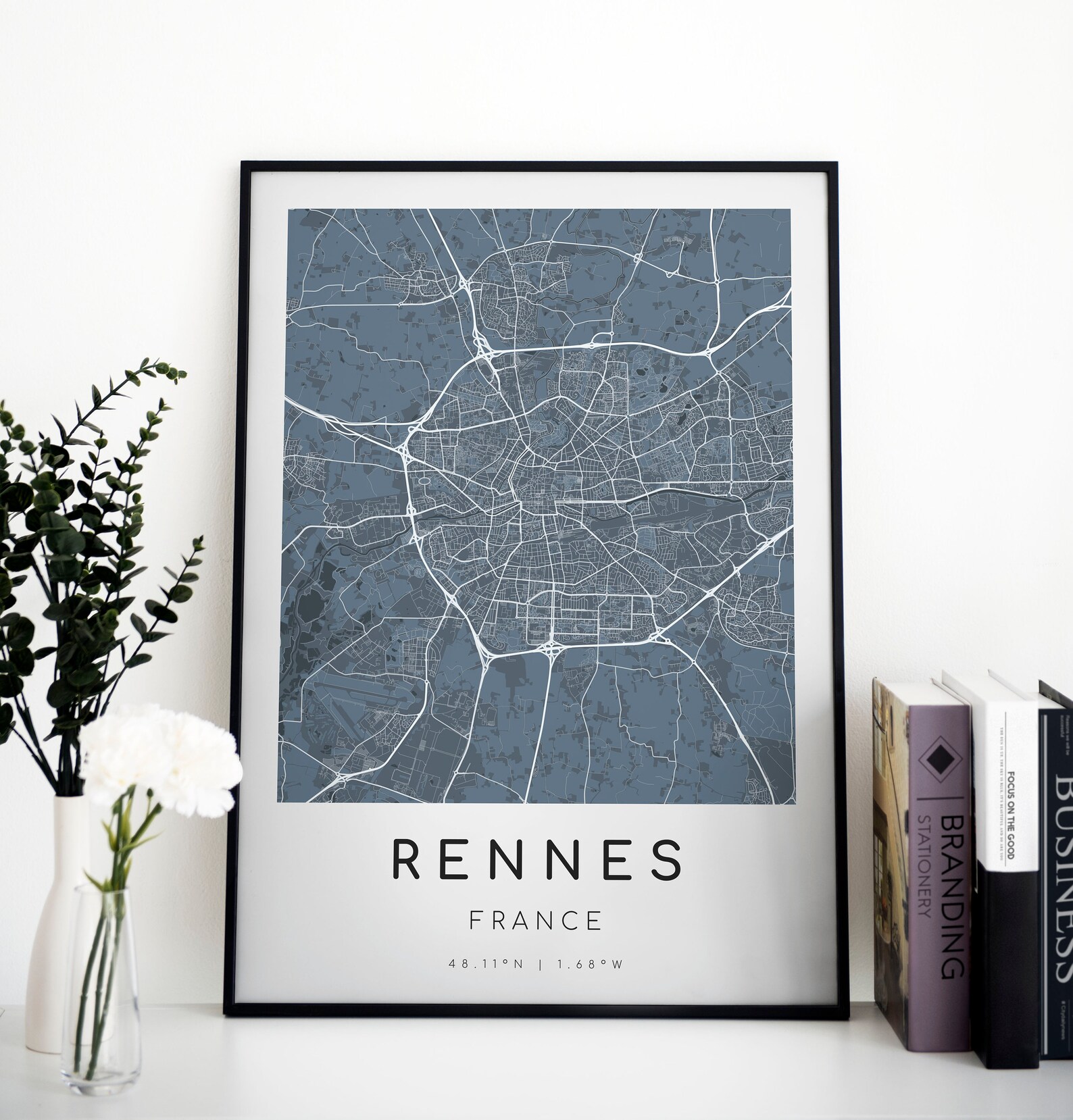 RENNES France Map Print Map of Rennes Digital Wall Art Rennes City Map ...