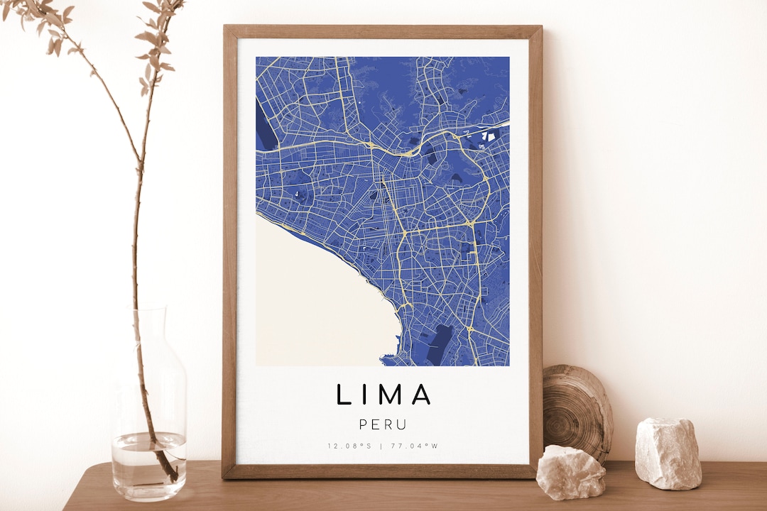 LIMA Peru Map Print | Map of Lima | Digital Wall Art | Lima City Map ...