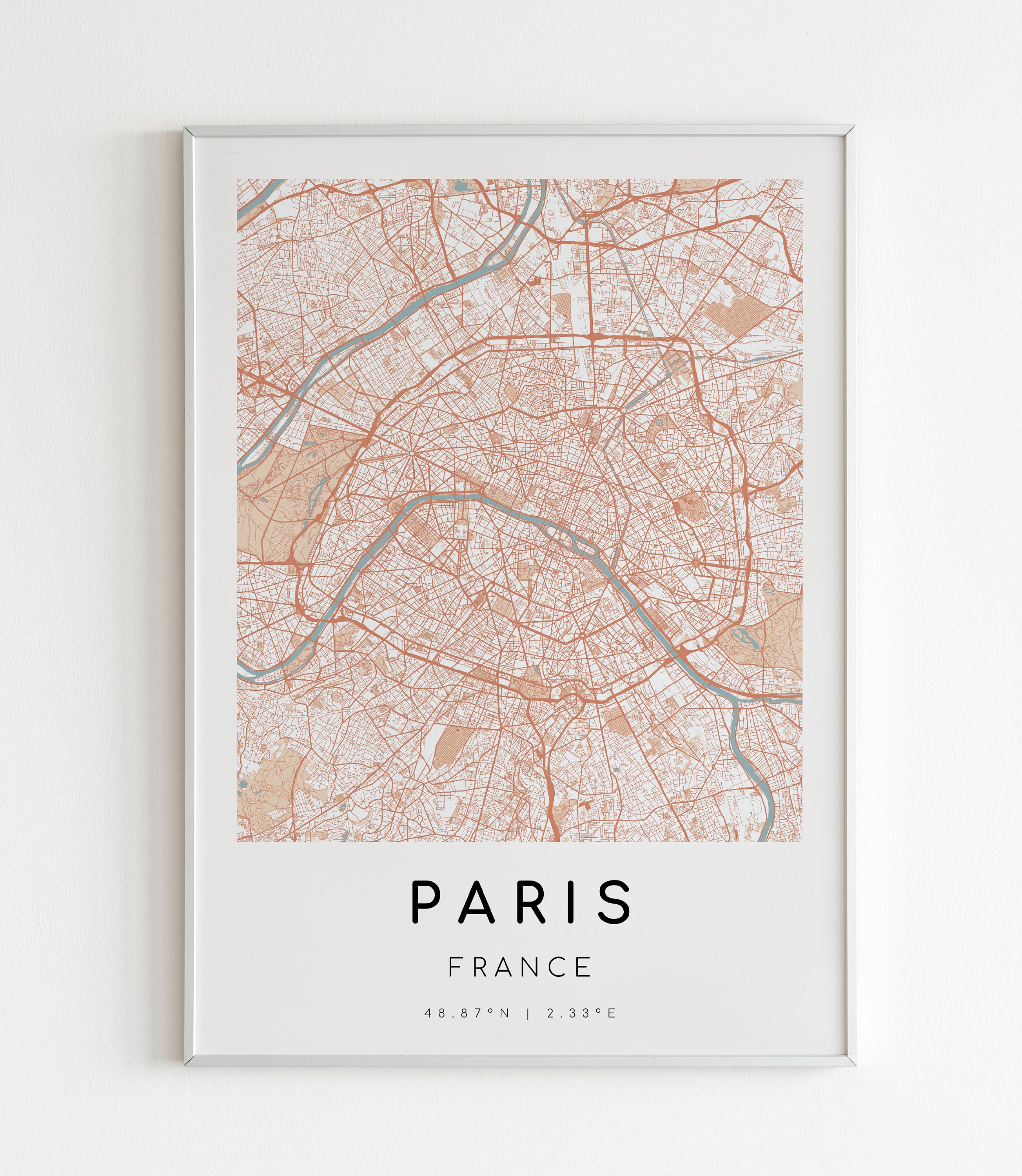 PARIS France Map Print Map of Paris Digital Wall Art - Etsy