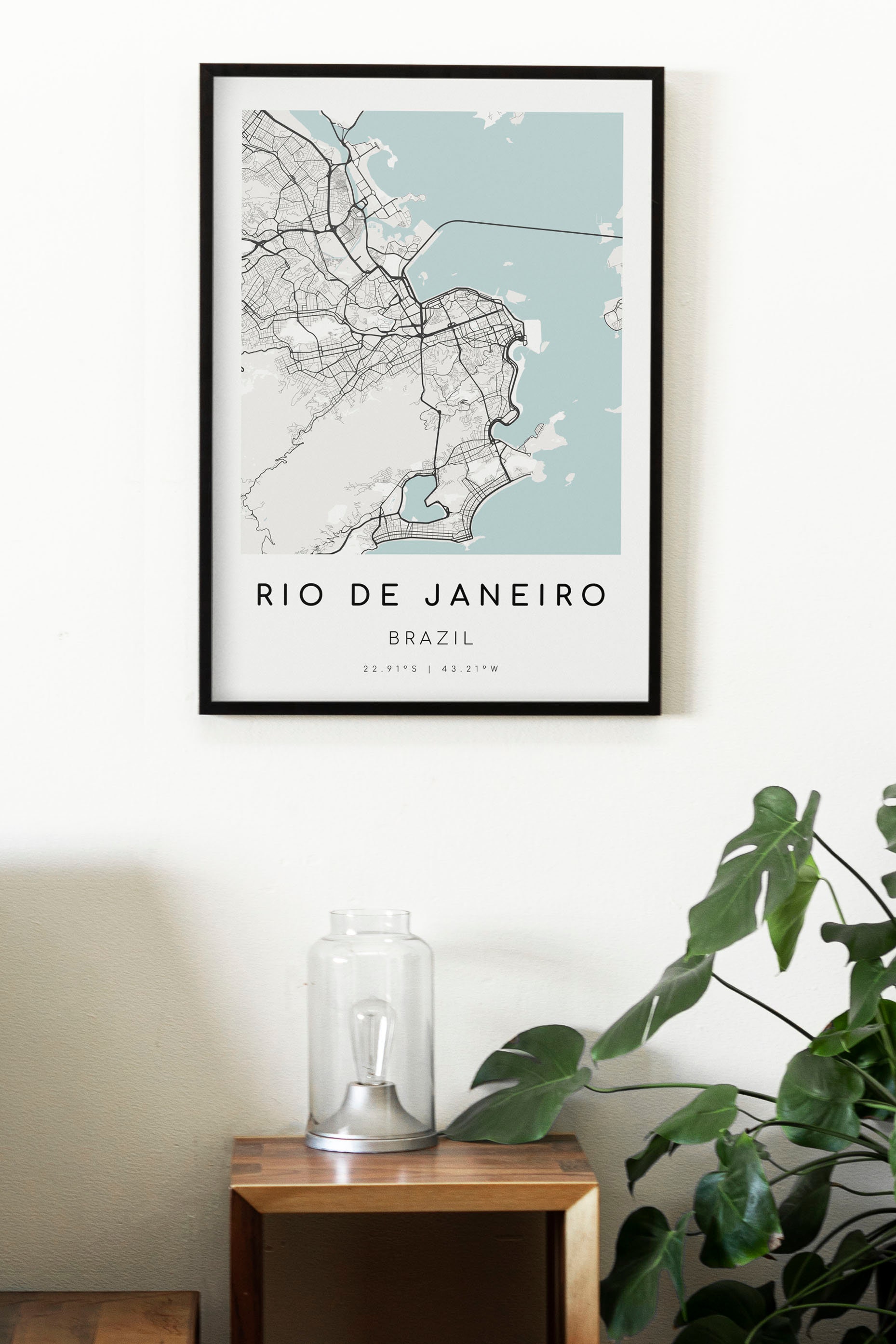 RIO DE JANEIRO Brazil Map Print | Map of Rio De Janeiro | Rio De ...