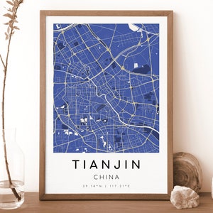 TIANJIN China Map Print | Map of Tianjin | Digital Wall Art | Tianjin ...