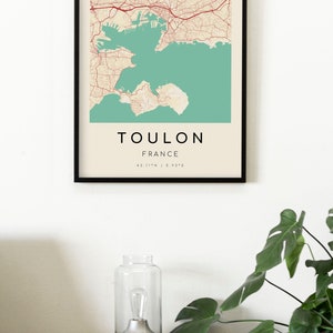 TOULON France Map Print | Map of Toulon | Digital Wall Art | Toulon ...