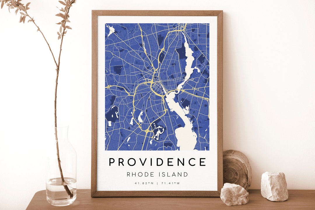 PROVIDENCE Rhode Island Map Print | Map of Providence | Digital Wall ...