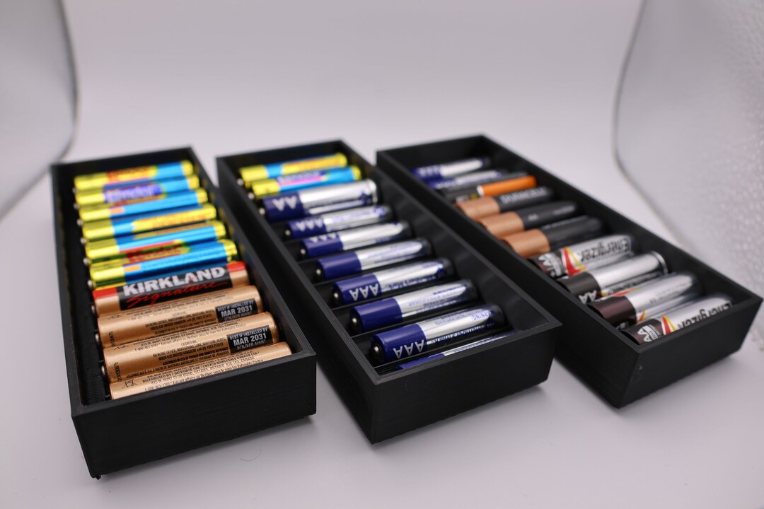 3D Printed Stacking Stackable AA AAA Battery Tray Holder 3 High - Etsy