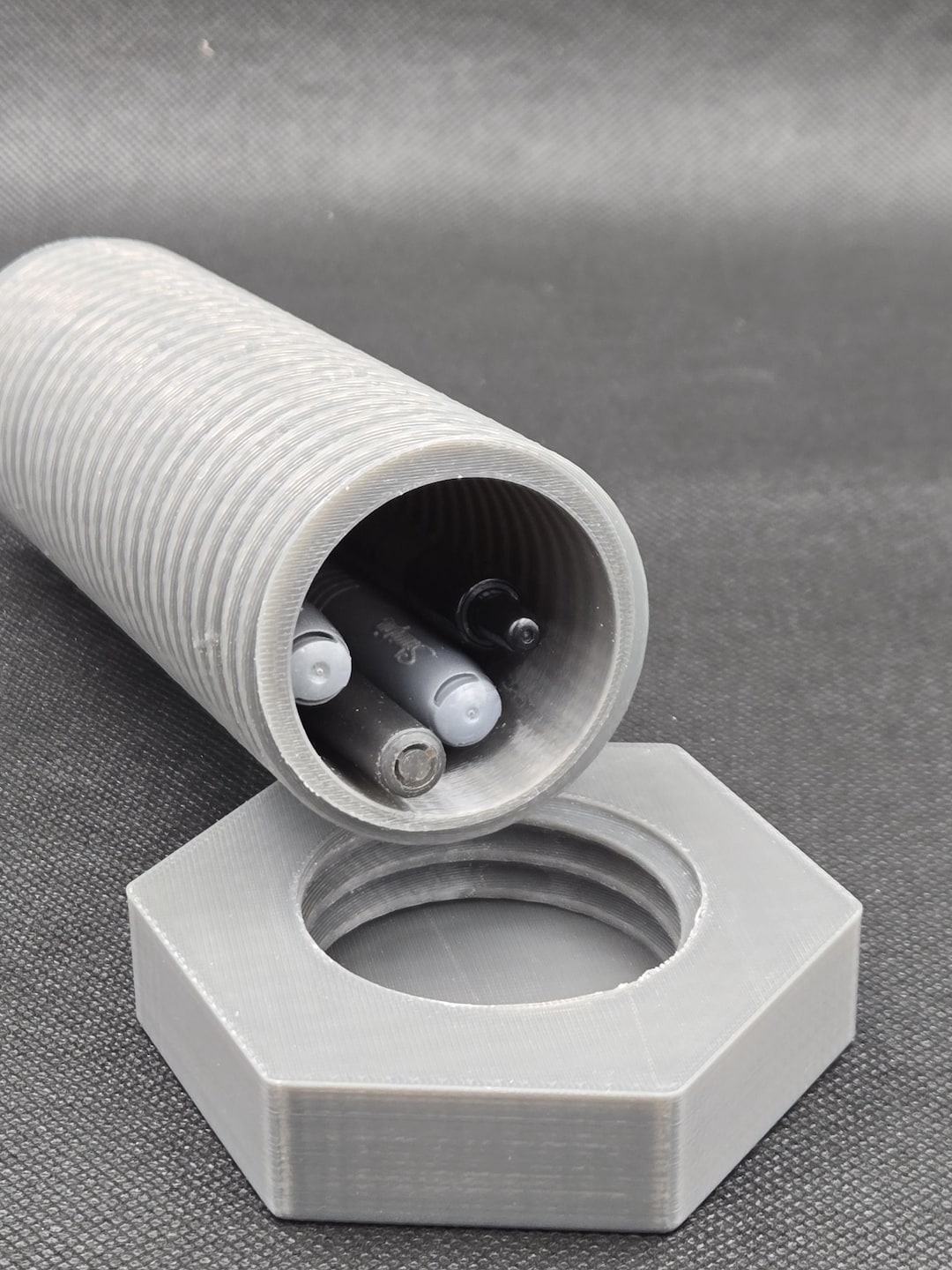 Novelty 3D Printed Plastic Bolt and Nut Storage Tube Container Holds ...