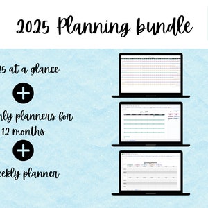 2025 Google Sheets Planning Bundle 2025 Year at a Glance Monthly ...