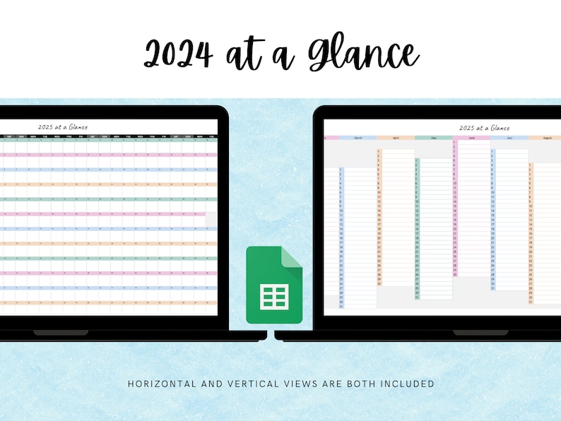 2025 Google Sheets Planning Bundle 2025 Year at a Glance Monthly ...