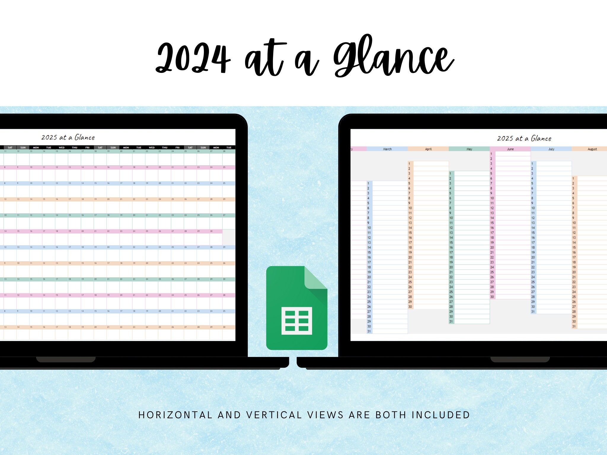 2025 Google Sheets Planning Bundle | 2025 Year at a Glance + Monthly ...