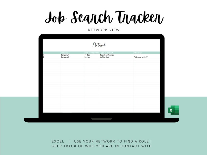 Excel Job Search Tracker Job Application and Network Tracking ...