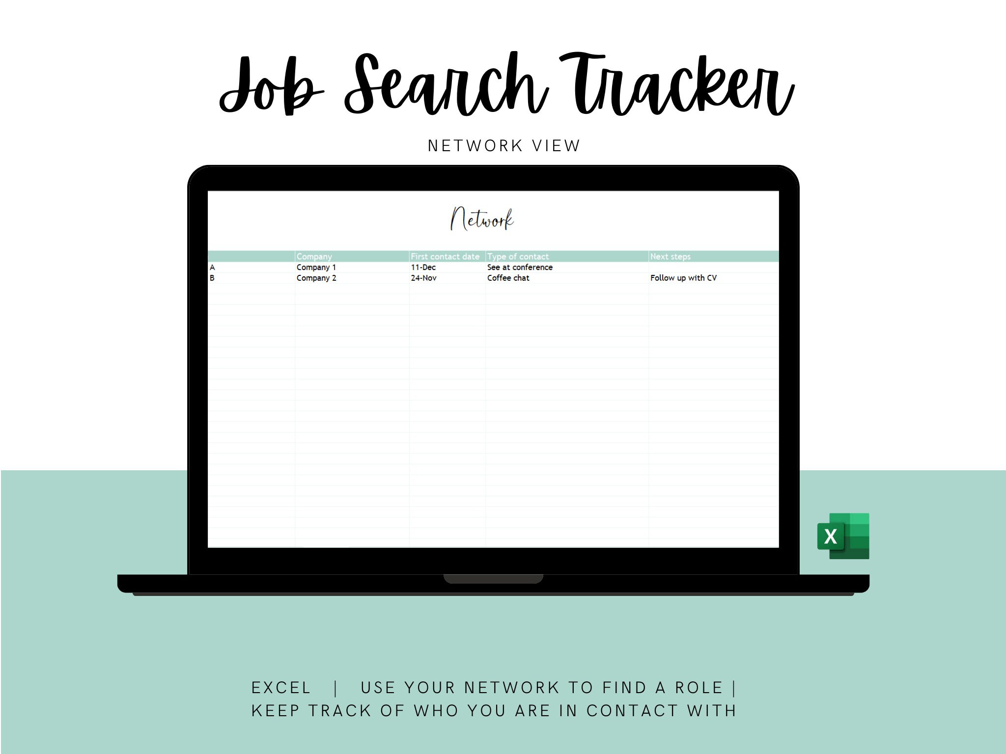 Excel Job Search Tracker | Job Application and Network Tracking ...