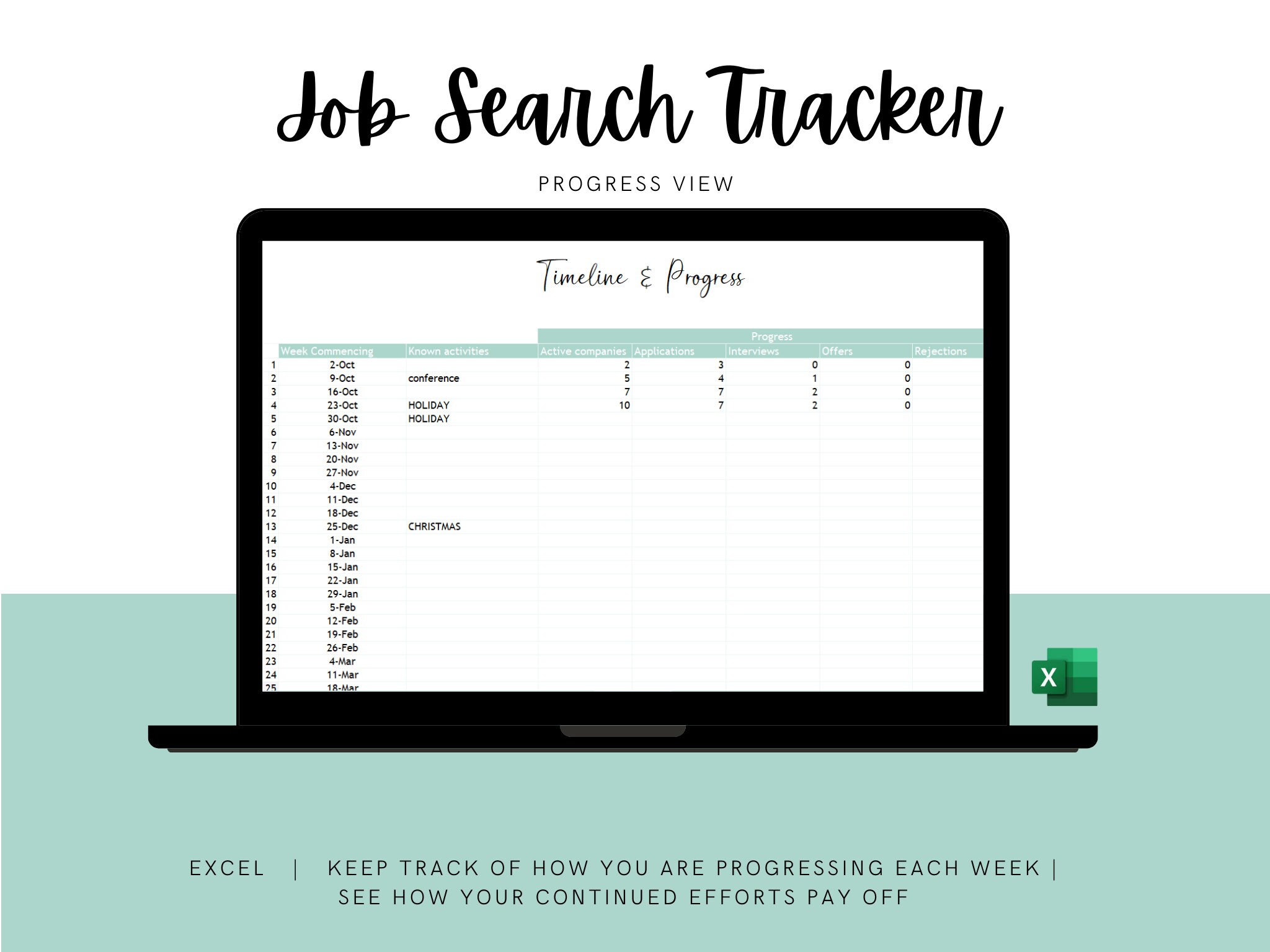 Excel Job Search Tracker Job Application and Network Tracking ...