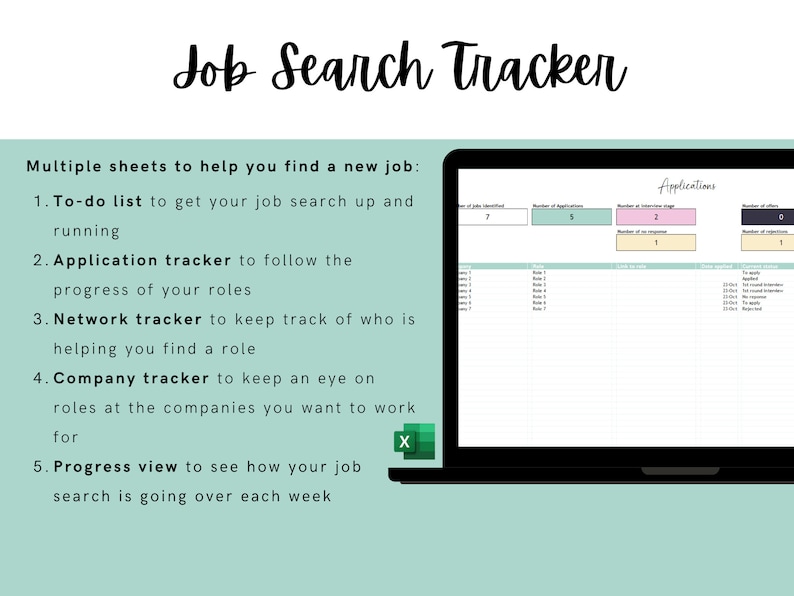Excel Job Search Tracker | Job Application and Network Tracking ...