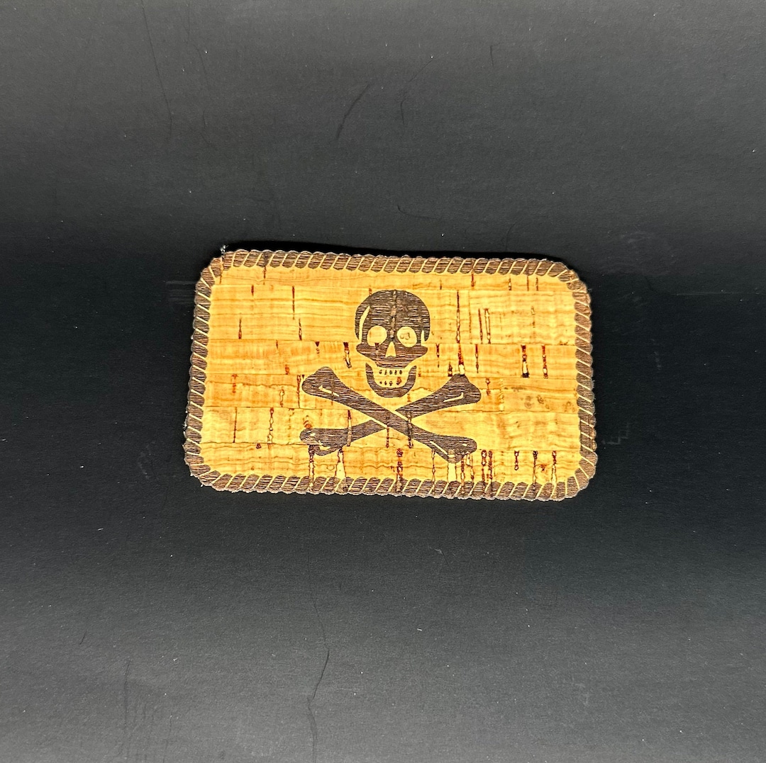 Pirate Flag Cork Patch Skull and Crossbones, Unique Add-on for Bags ...