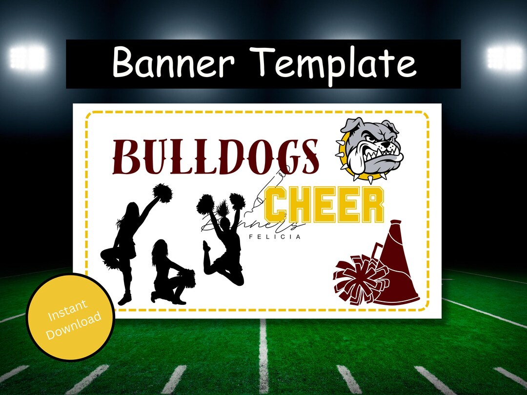 Cheerleading Banner Template: Editable Pep Rally Design (60x35" Canva ...