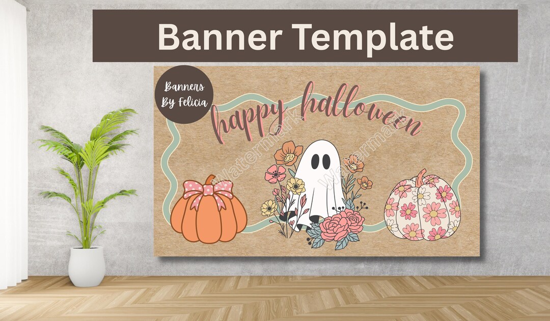 Halloween Banner Template – Spooky Party Decor, Canva Pro (60x35") (PDF ...