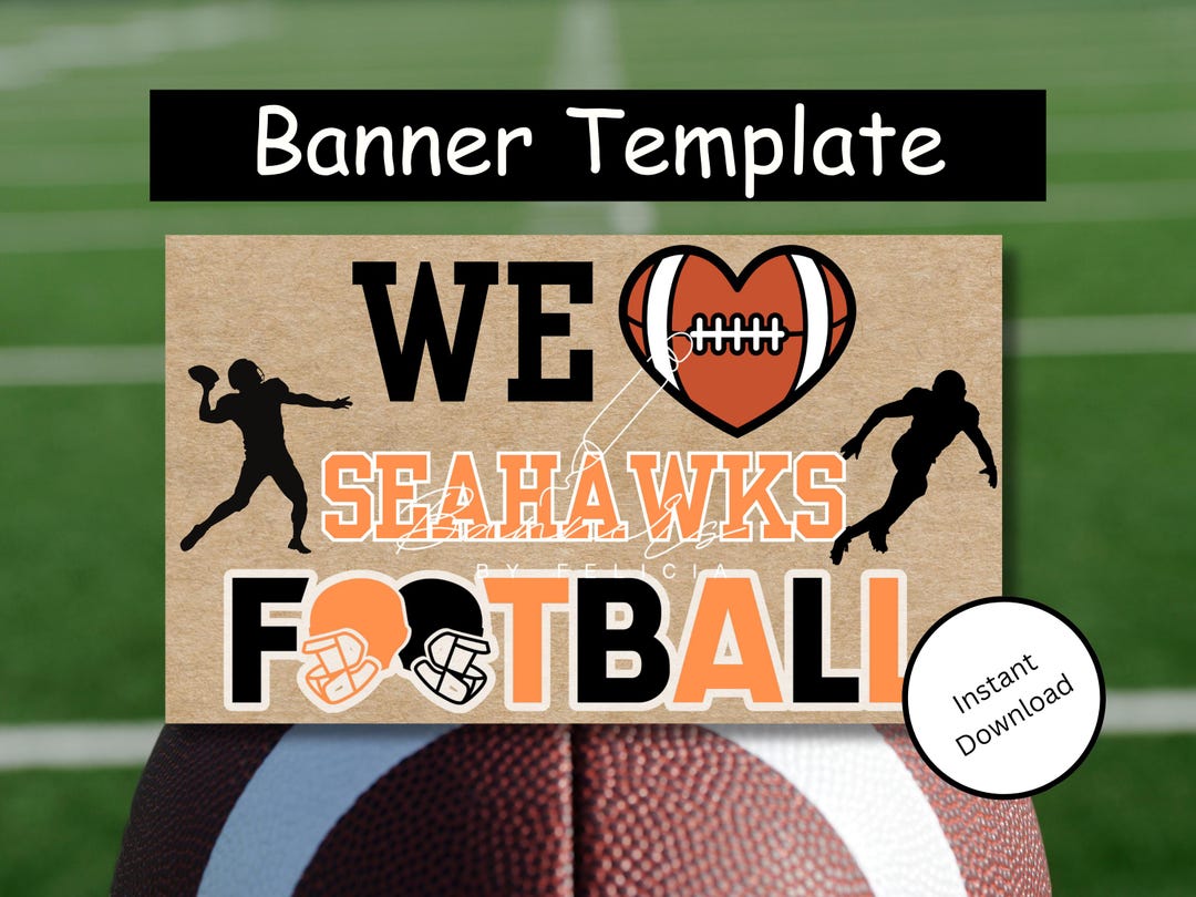 Editable Football Banner Template: Game Day, Homecoming, Team Spirit ...
