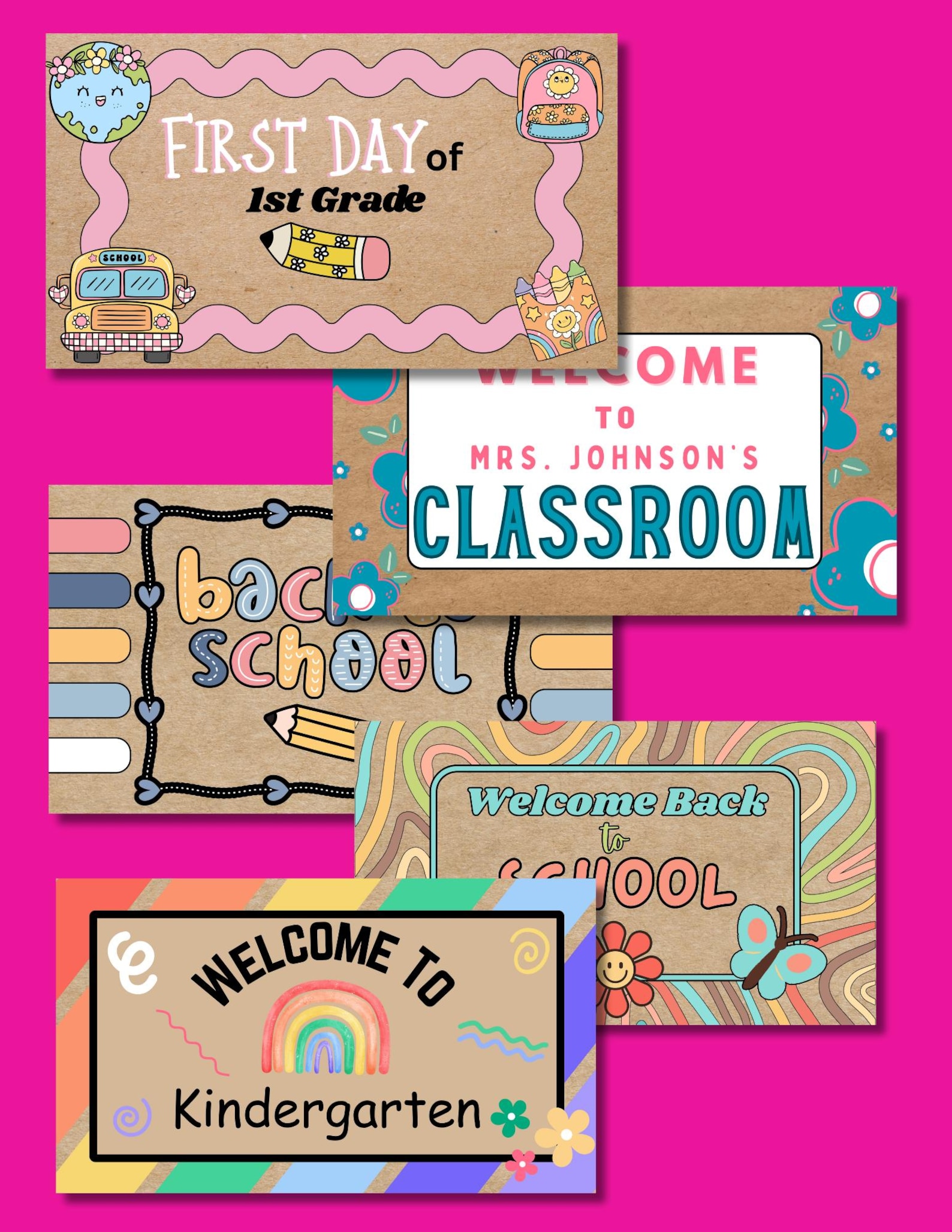 Painted Banner Templates: Classroom Decor, Bulletin Board Designs ...