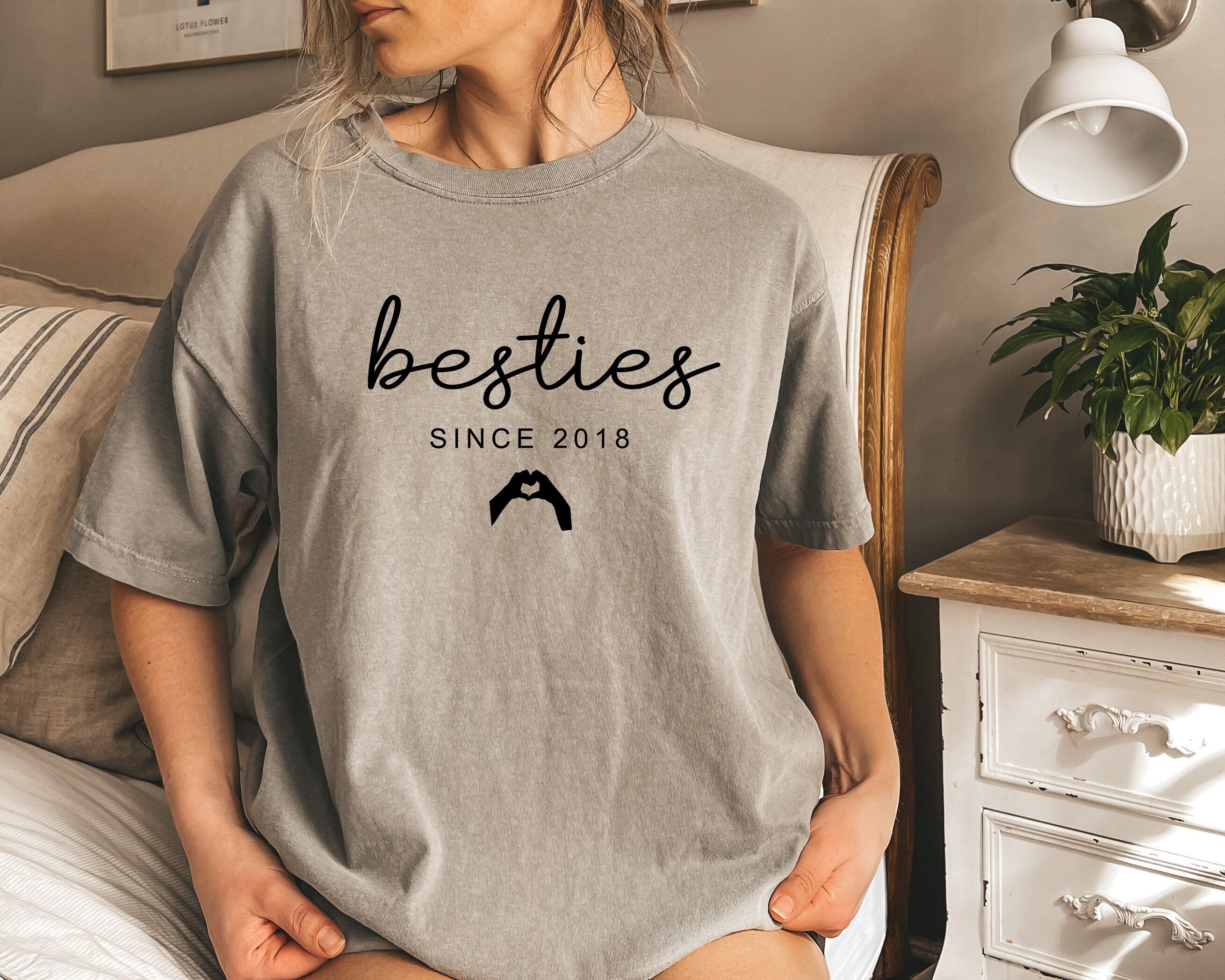 Custom Comfort Colors® Besties Since Shirt, Personalized Best Friends ...
